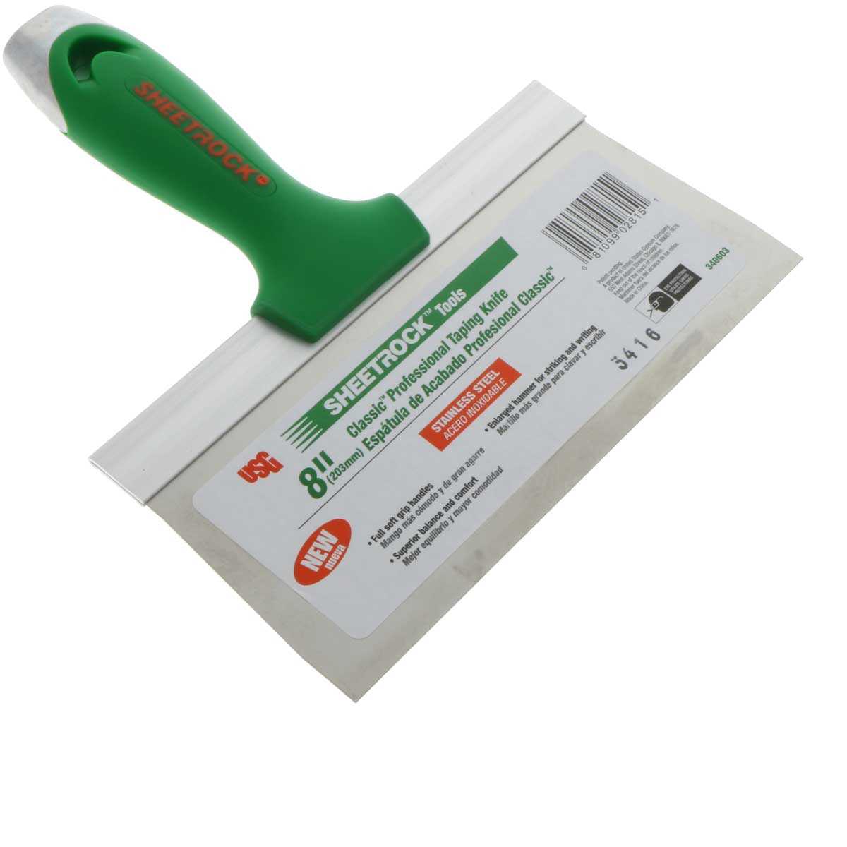 Sheetrock 8" Classic Handle Stainless Steel Drywall Taping Knife 340603 ...